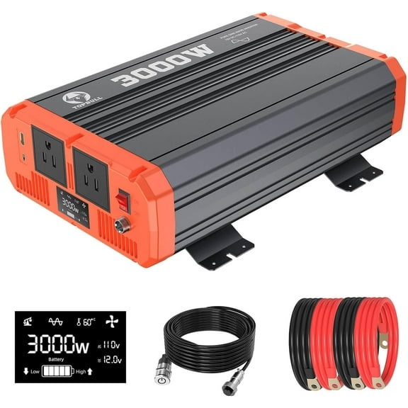 1500 Watt Pure Sine Wave Inverter 12v DC to 110v 120v AC Converter ...