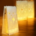 10Pcs White Luminary Bags, Flame Resistant, Stars Design for Wedding ...
