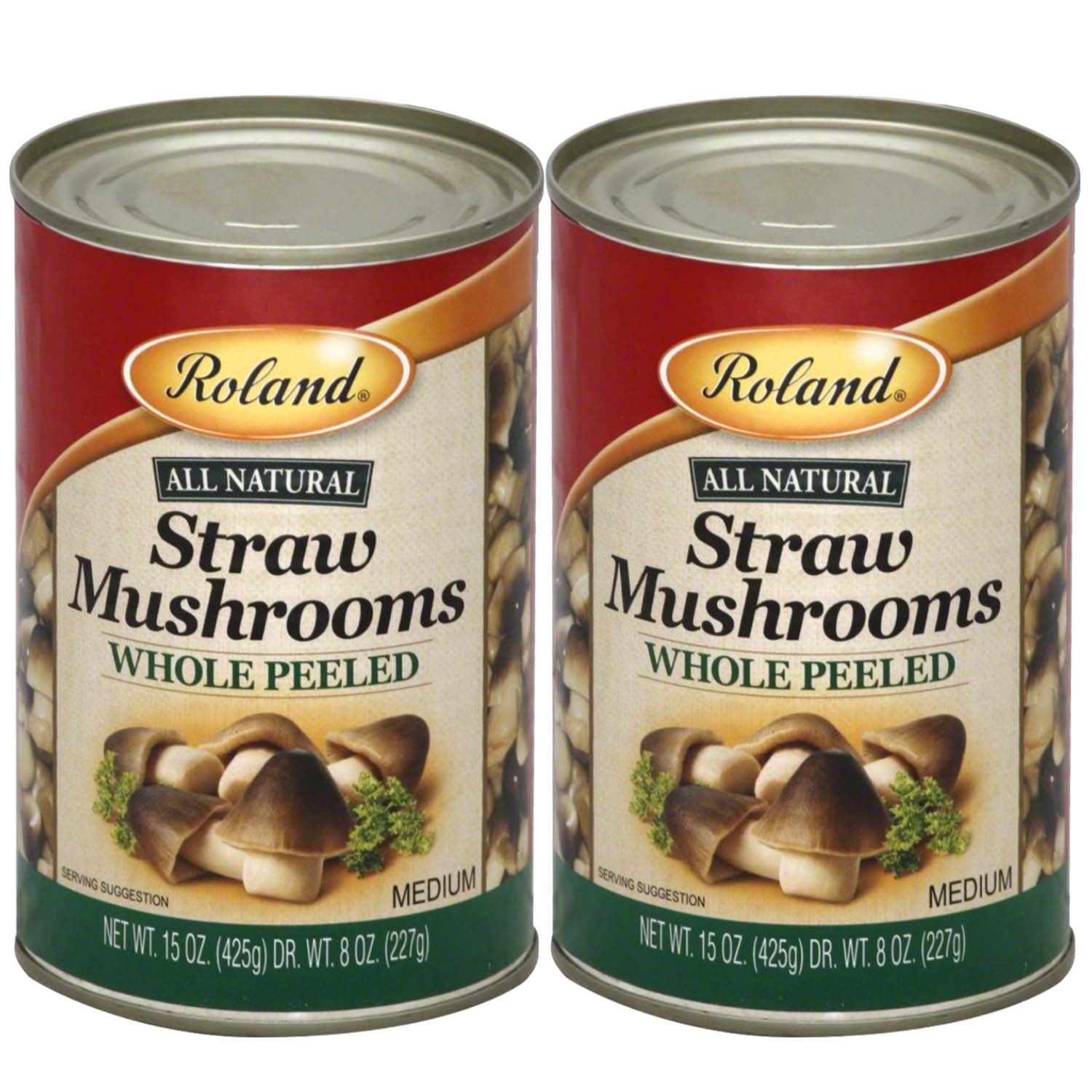 Roland Foods Canned Peeled Straw Mushrooms 15-Ounce Can 2 Pack ...