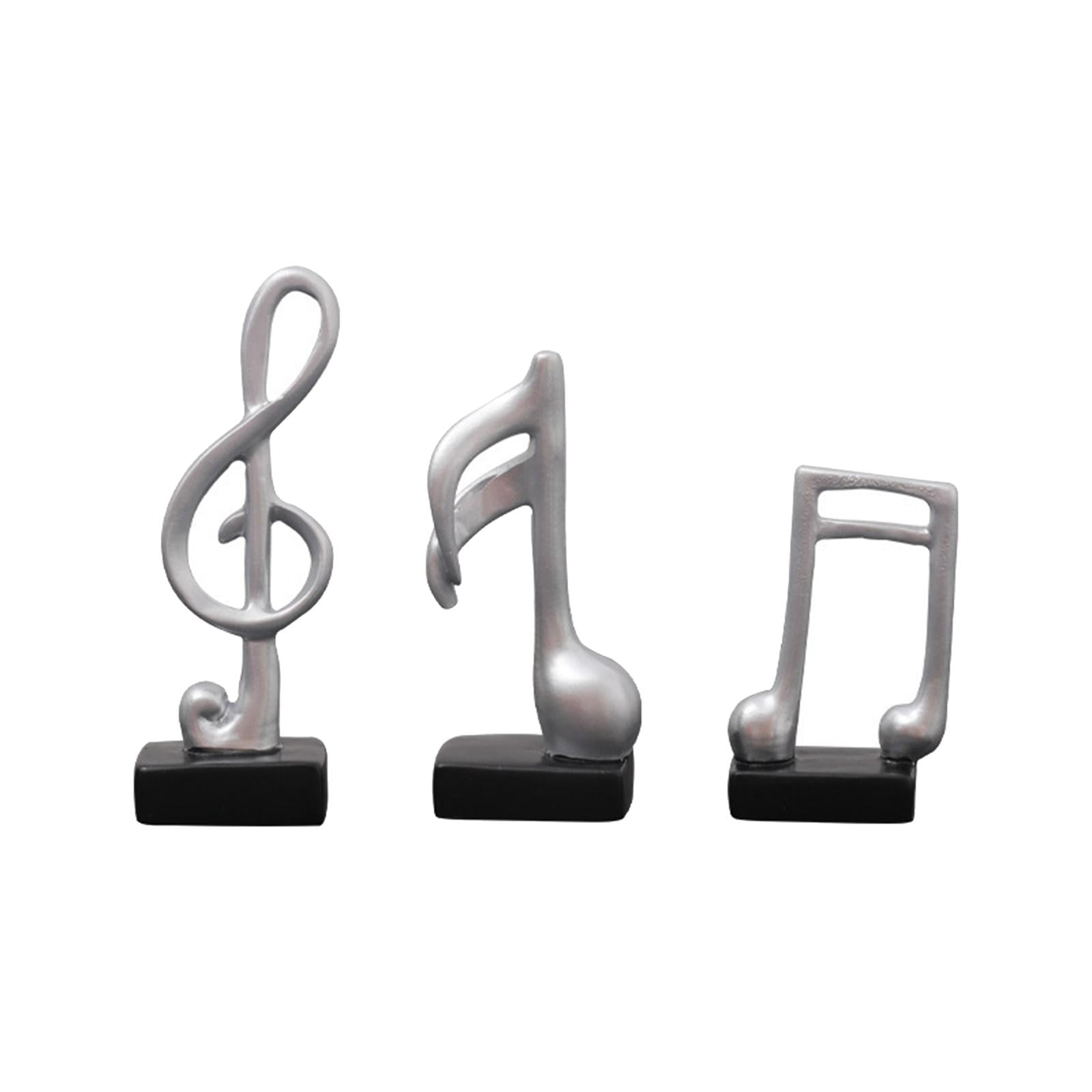 3 Pieces Creative Musical Notes Statues Sculpture Crafts Figurine Resin ...