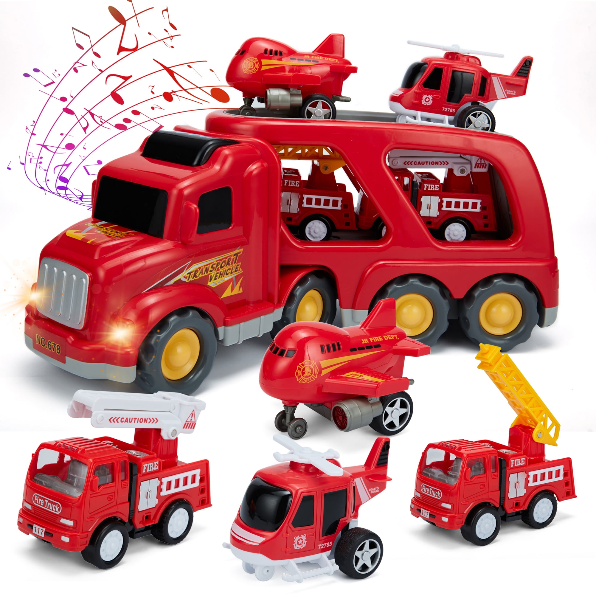 FUTATA Detachable Cargo Toy Set, Construction Vehicle Tractor Friction ...