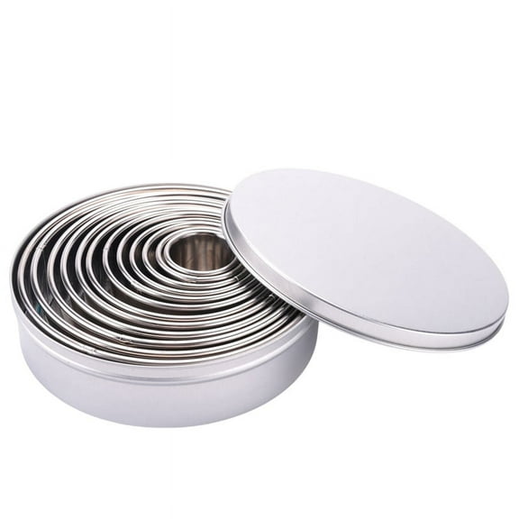 Round Cookie Biscuit Cutter Set, 12 Graduated Circle Pastry Cutters ...