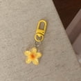 3Pcs Keychain Pendant Transparent Resin Flower Design Small Portable ...