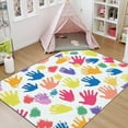 Boho Handprint Area Rug, Seamless Pattern Carpet, Washable Non Slip Low ...