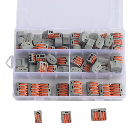 60pcs/box PCT Terminal Block Spring Lever Nut Terminal Blocks Reusable ...