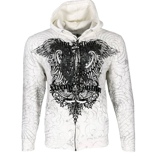 Xtreme Couture by Affliction Men's Zip Up Hoodie Cast Iron - Walmart.com