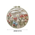Complete Floral Embroidery Kit for Beginners with 30cm Fabric, Hoop ...