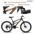 24 Inch Mountain Bike Full Suspension, 21 Speed Mountain Bicycle with ...