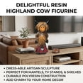 Resin Highland Cow Statue Ornament For Porch Garden Yard Decor 14 ...