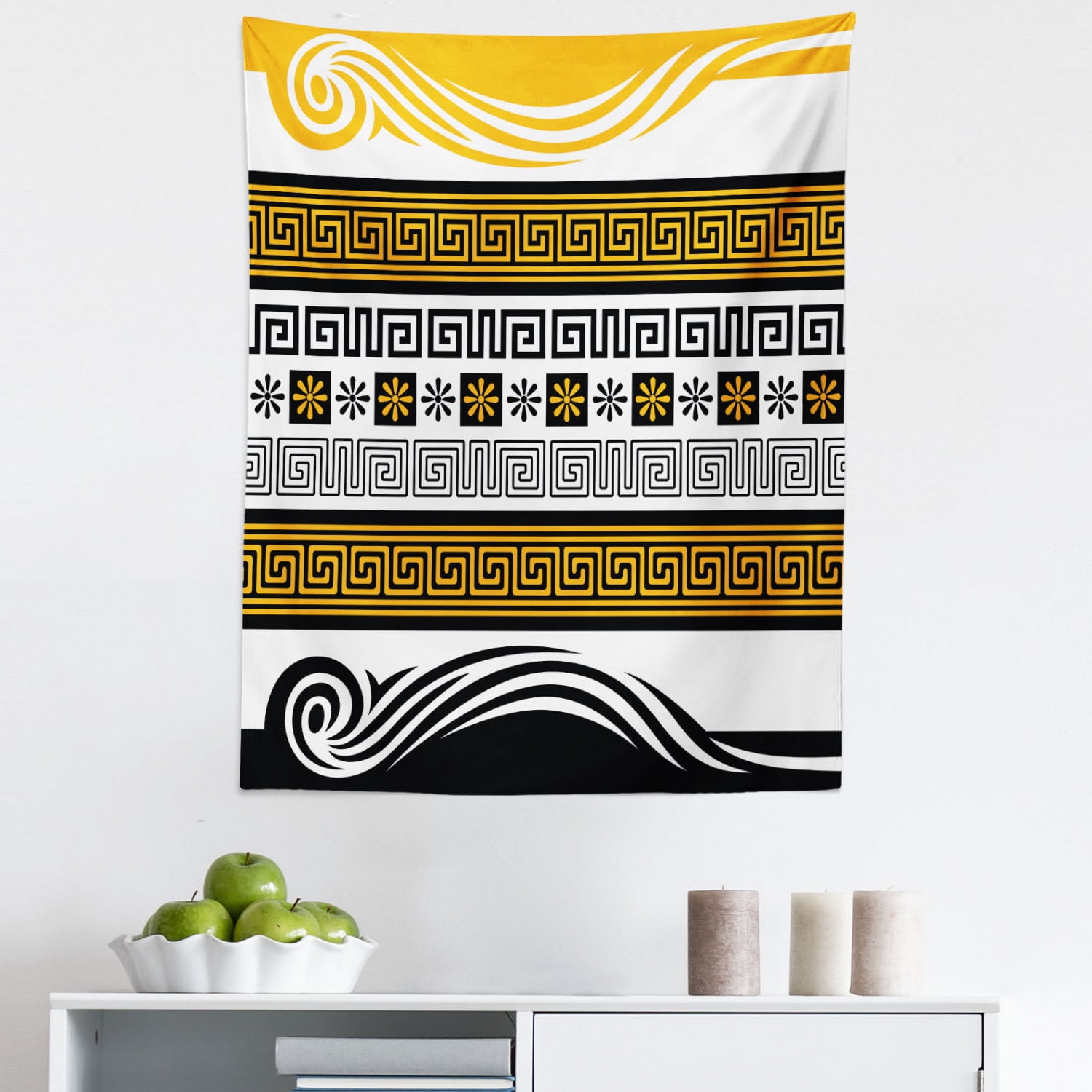 Greek Key Tapestry, NeoClassical Borders Composition Meander Pattern ...