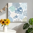 Blue Ocean Octopus Canvas Wall Art for Living Room, Nautical Sea ...