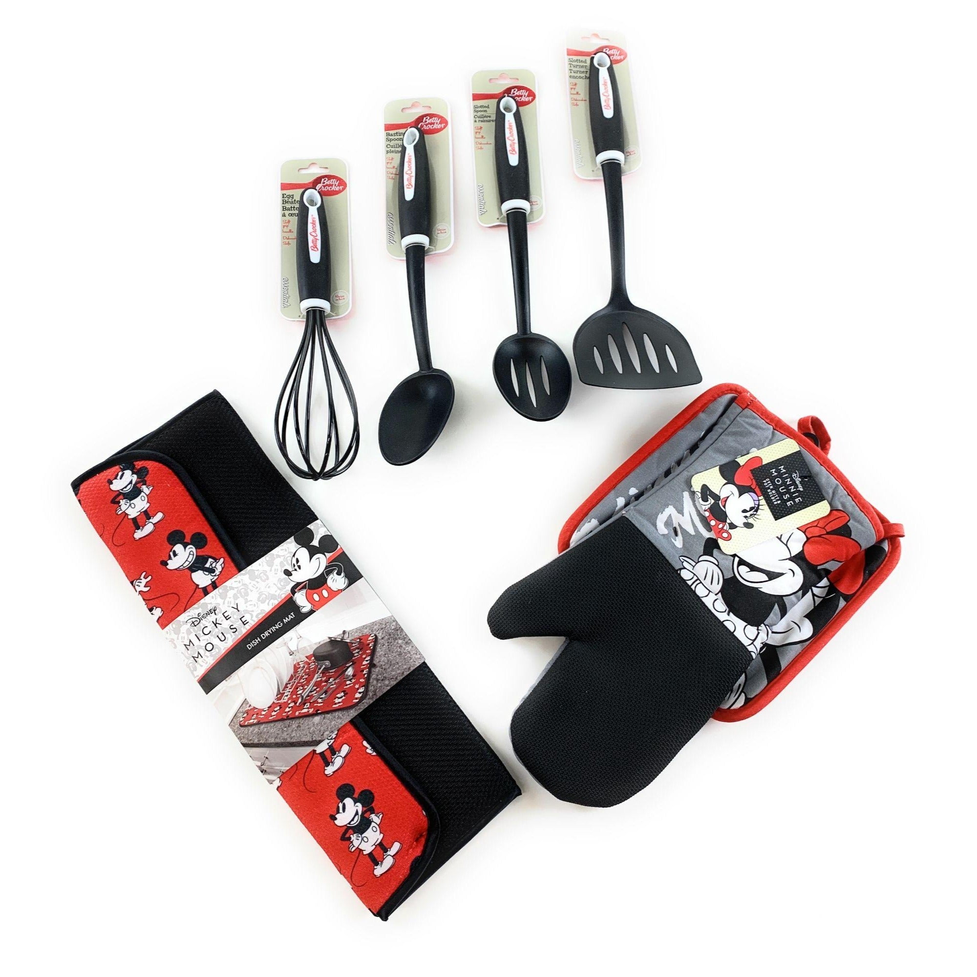 Disney Kitchen Gift Set! Oven Mitt + Potholder + Drying Mat + Cooking ...