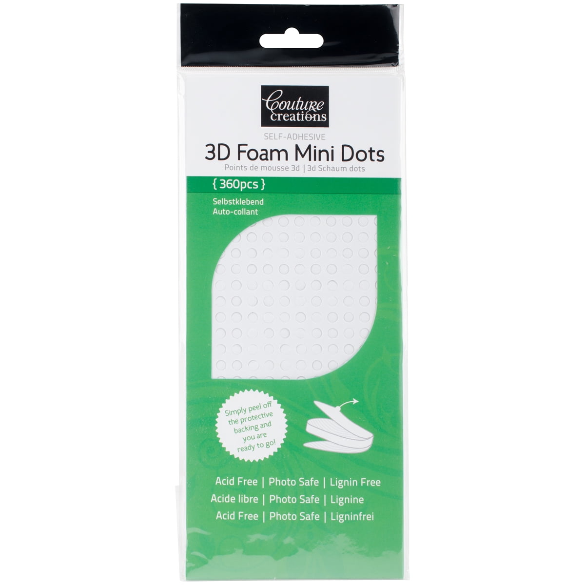 Couture Creations 3D Foam Mini Dots 360/Pkg-White - Walmart.com