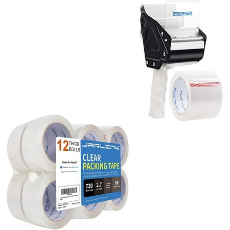 FanShowClear Packing Tape (12 Rolls) Bundle with Dispenser Gun with ...
