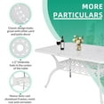 VIVIJASON Outdoor Patio Dining Rectangle Table White Cast Aluminum ...