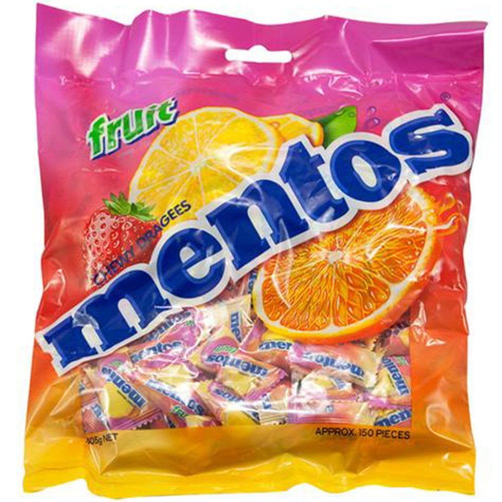Mentos Fruit 150 Single Serve Pillow Packs 405g 14.3oz Large Bag ...