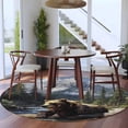 Bear 7FT Round Area Rugs for Living Room Animal Snow Mountain Nature ...