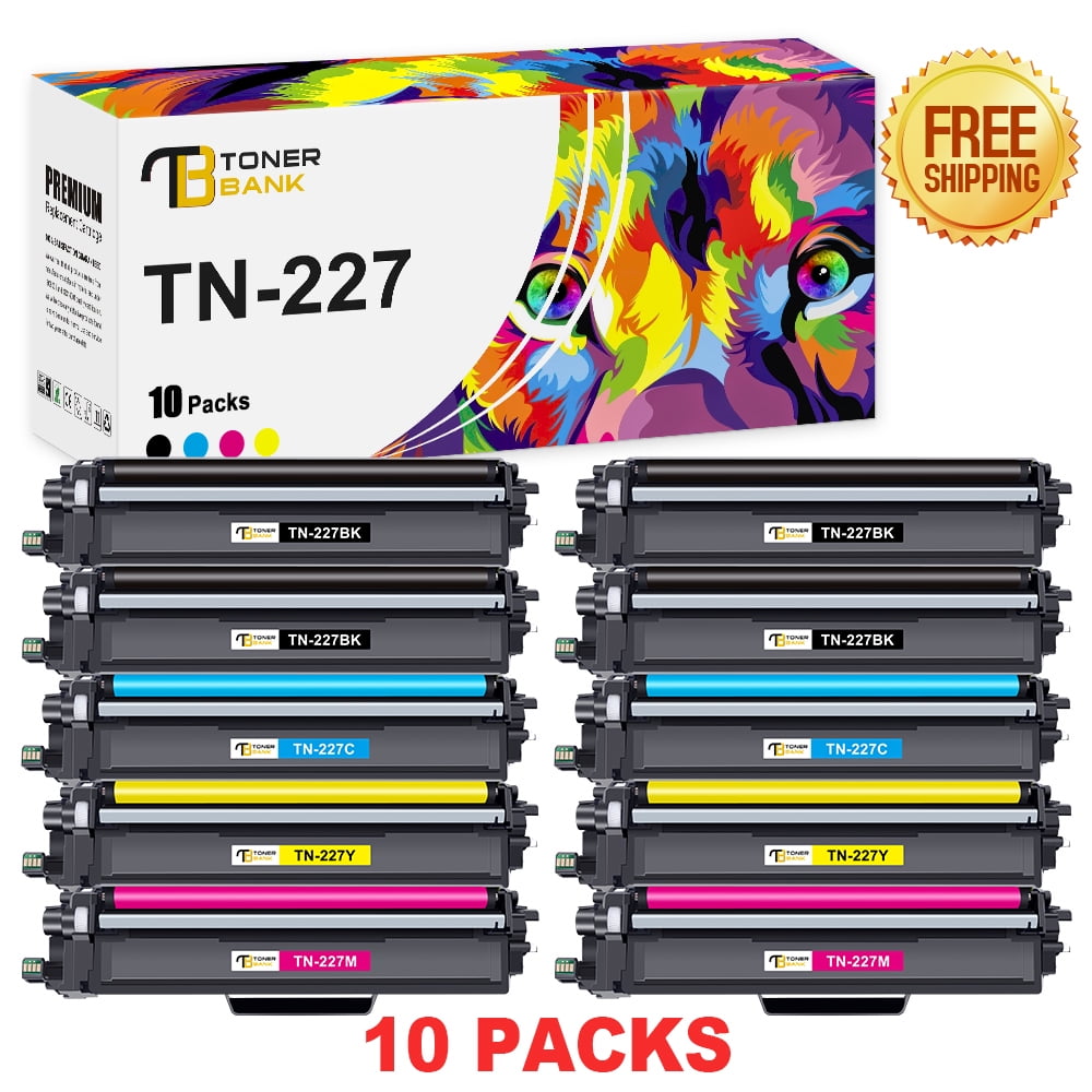 Toner Bank 10-Pack Compatible Toner Cartridge for Brother TN-227 MFC ...