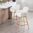 26 Inch Boucle Counter Stools Set of 2, Modern Swivel Bar Stools with ...