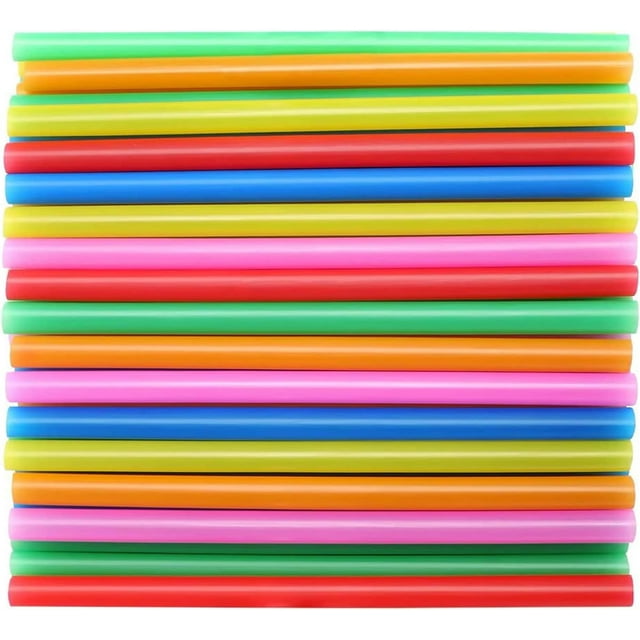 NEW!200pcs Jumbo Smoothie Straws, Plastic, Reusable, Drinking Straw ...