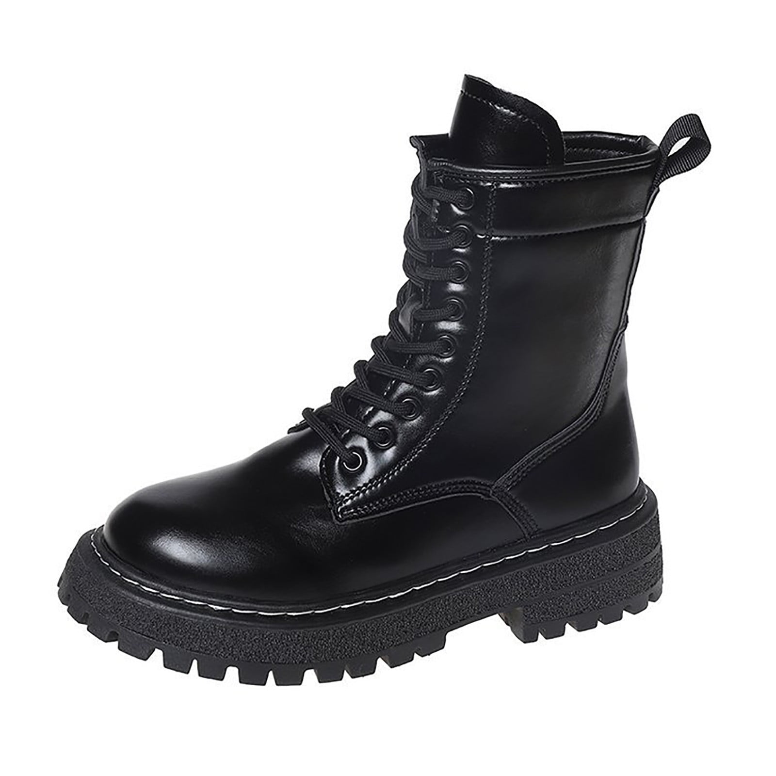 Click here for Peaskjp Combat Boots For Women Chunky Low Heeled Z... prices