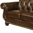 ACME Anondale Loveseat in Espresso Top Grain Leather Match and Cherry ...