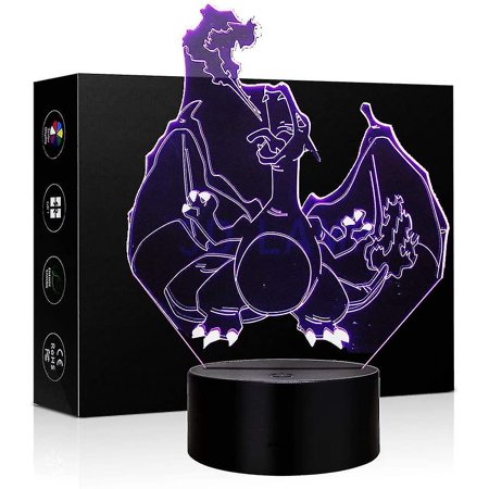 Ssxjv Charizard Optical Illusion 3d Led Lamp Boat Dragon Children ...