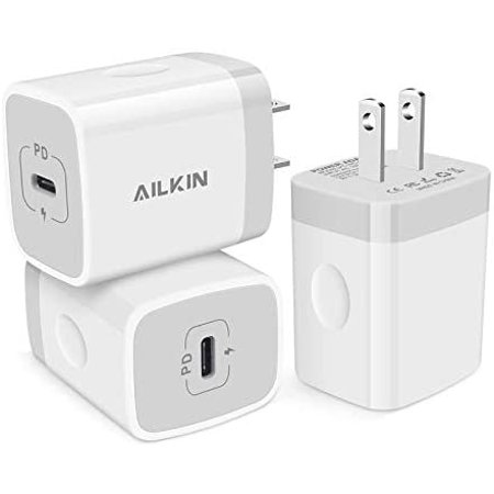 3Pack USB C Charger for iPhone 12, Type C Fast Charging Block, 18W PD ...