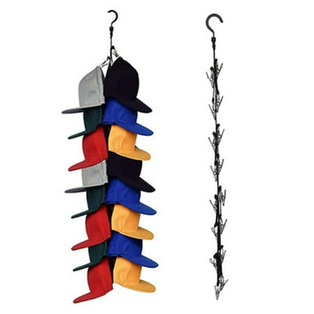 Closet Hanging Cap Organizer, 16 Baseball Cap Rack, Closet Hook Cap ...