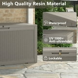 "Bifanuo 100 Gallon Deck Box, Lockable Resin Outdoor Storage Container ...