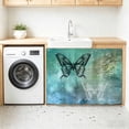 Black White Butterfly Cabinet Curtains 10" W x 11" L Vintage Turquoise ...