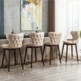 Yardi Yard Modern Leathaire Set of 2 Bar Stools with Back, 29.9" Tufted ...