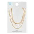 Time and Tru Women's Gold Chain Necklace Set, 3 Pieces, 16-inch Length ...