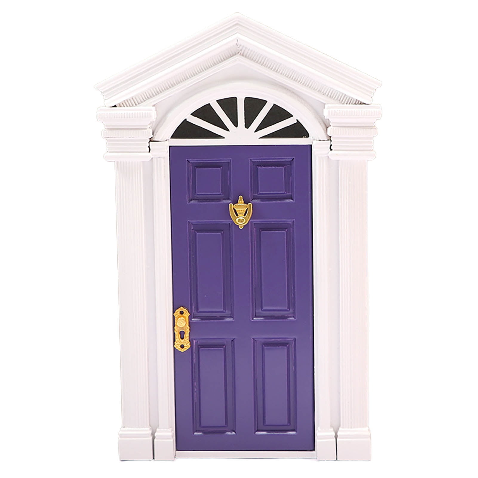 Skindy Cute Dollhouse Door - Decorative 6 Grids Miniature Wooden Fairy ...