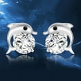 Dolphin Small Cubic Zirconia Stud Earrings for Women Ginger Lyne ...