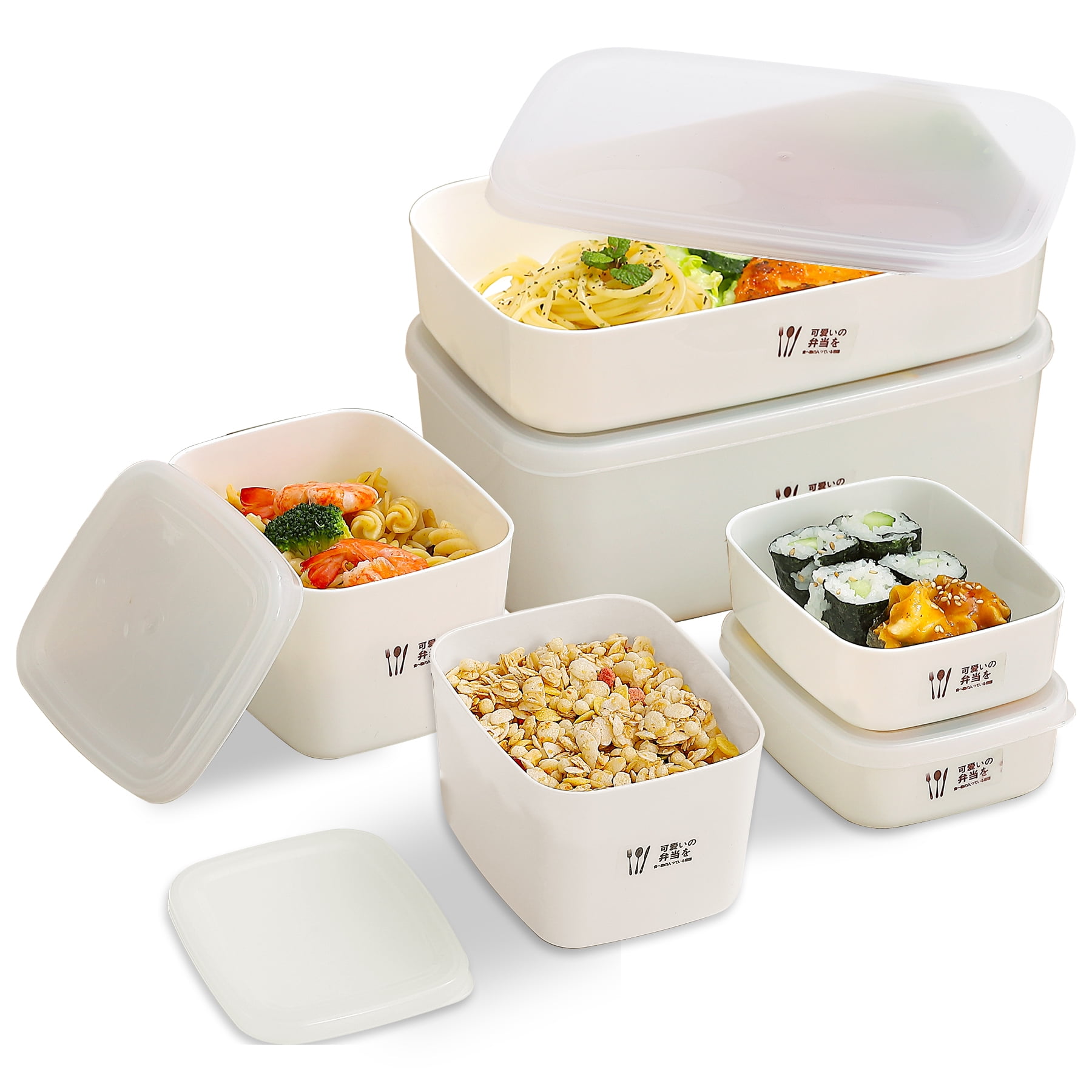 ReaNea Food Storage Containers 6 Pieces,Plastic Meal Prep Containers ...