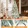 Uforic 9ft Pre-Lit Flocked Natural Drooping Pampas Christmas Tree with ...