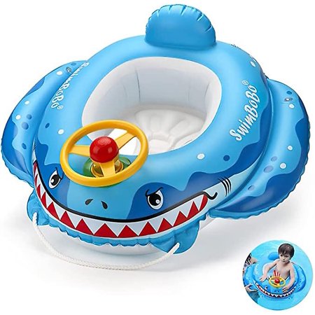 Xizioo Baby Buoy 27 Inch Kids Pool Buoy With Seat, Steering Wheel And ...