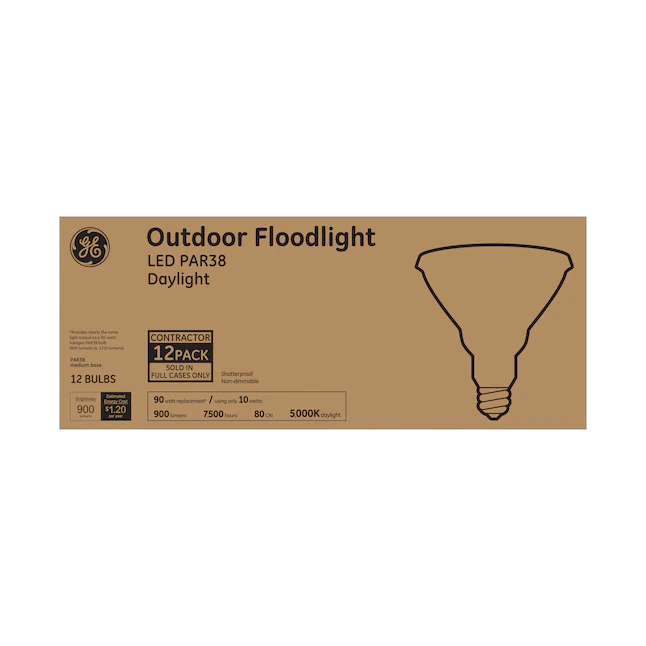 GE LED Flood 90-Watt LED PAR38 Daylight Medium Base Flood Light Bulb ...