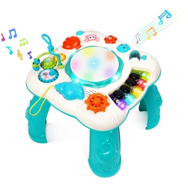 Fisher-Price Busy Musical Infant DJ Activity Table, Sound Play Center ...