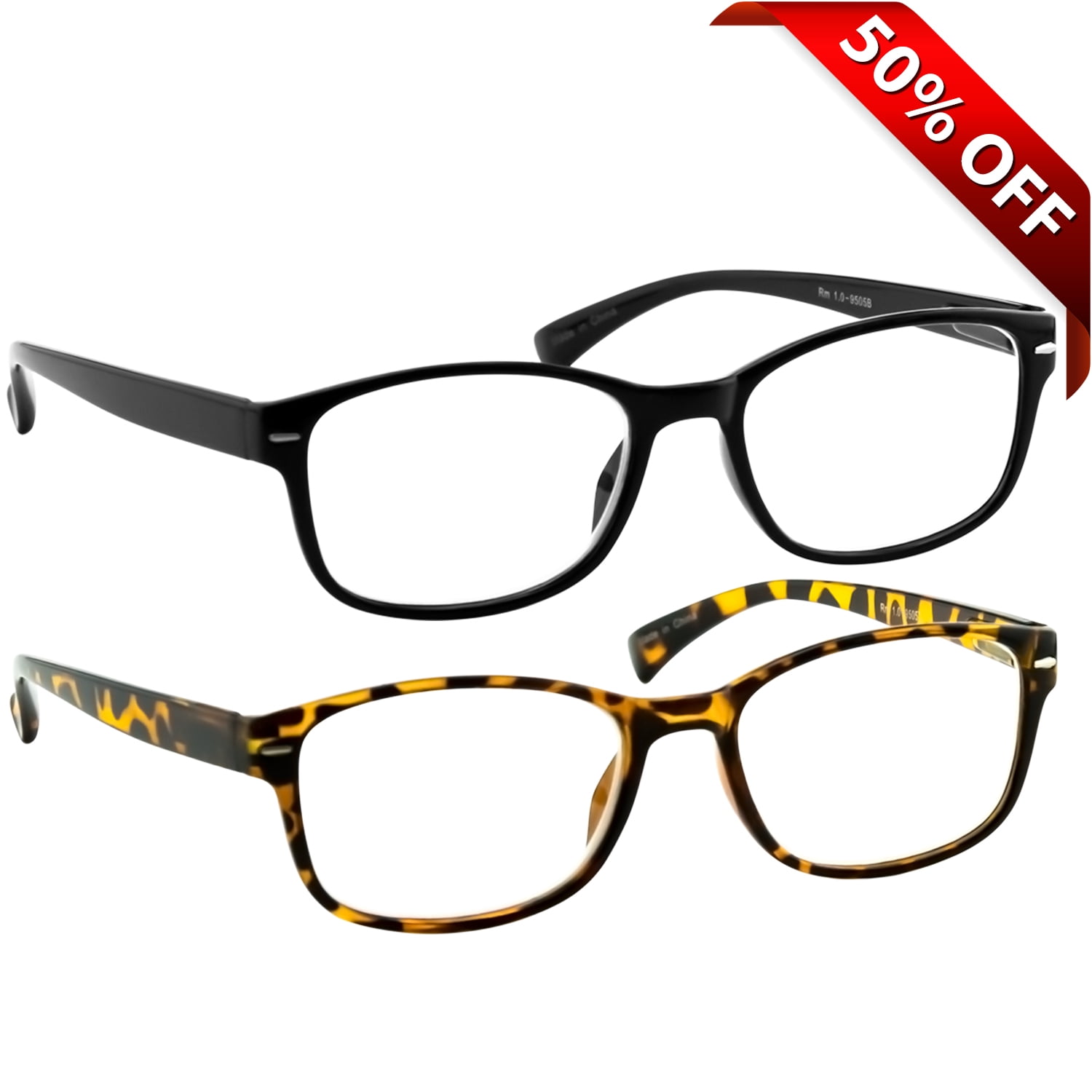 Reading Glasses 1 75 2 Pack Of Readers For Men And Women Black