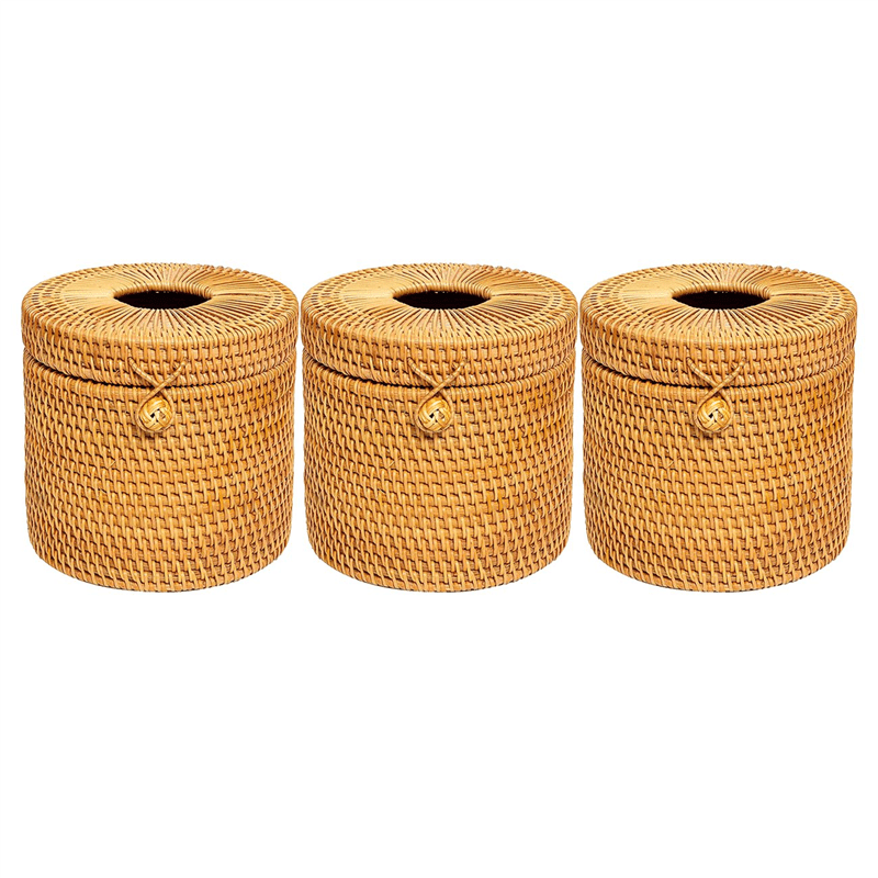 Rattan Tissue Box for Storage Single Roll and Tissues in Bathroom ...