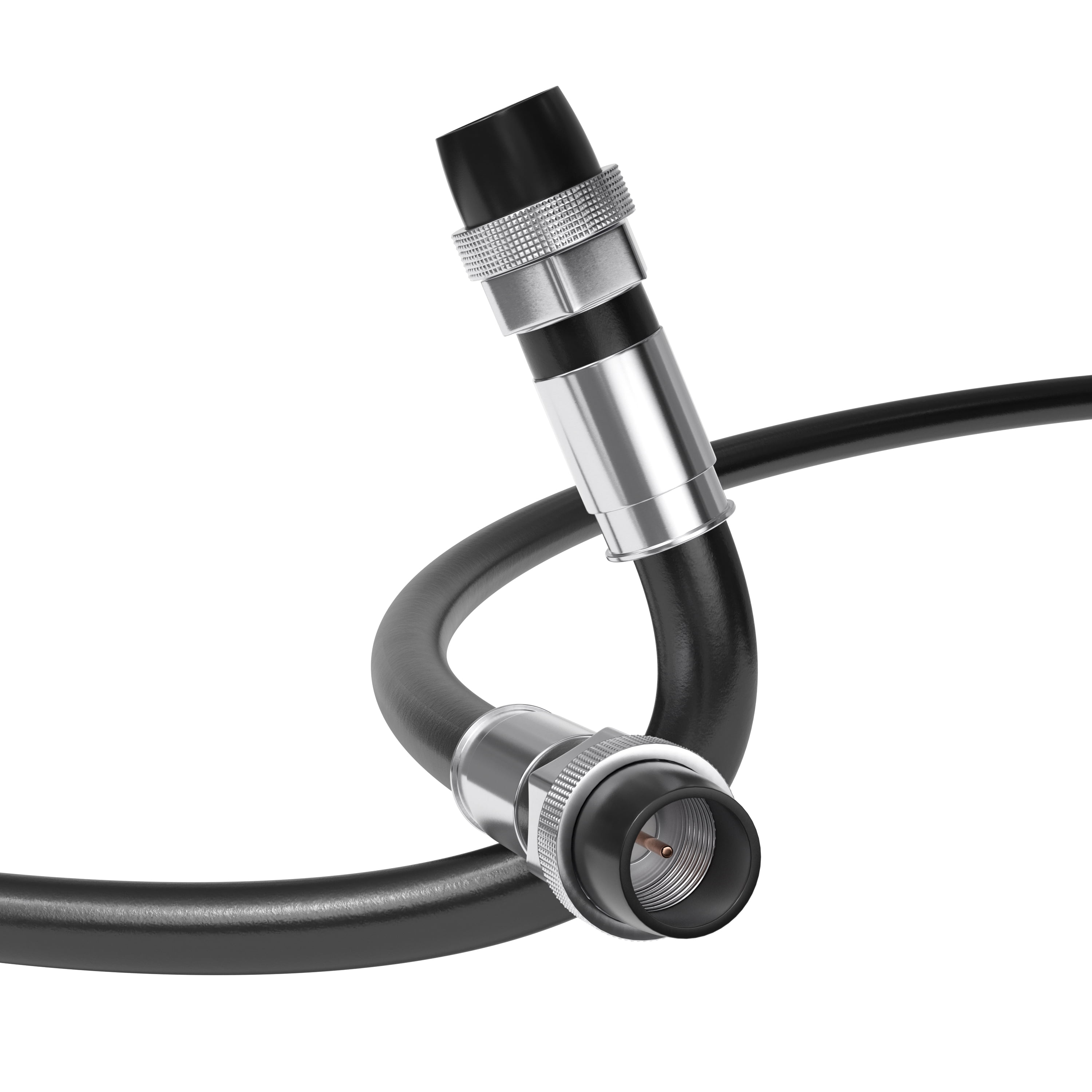 20' Feet, Black RG6 Coaxial Cable with rubber booted - Weather Proof ...