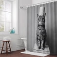 Cat Shower Curtain, Toilet Paper Funny Animal Waterproof Shower Curtain ...