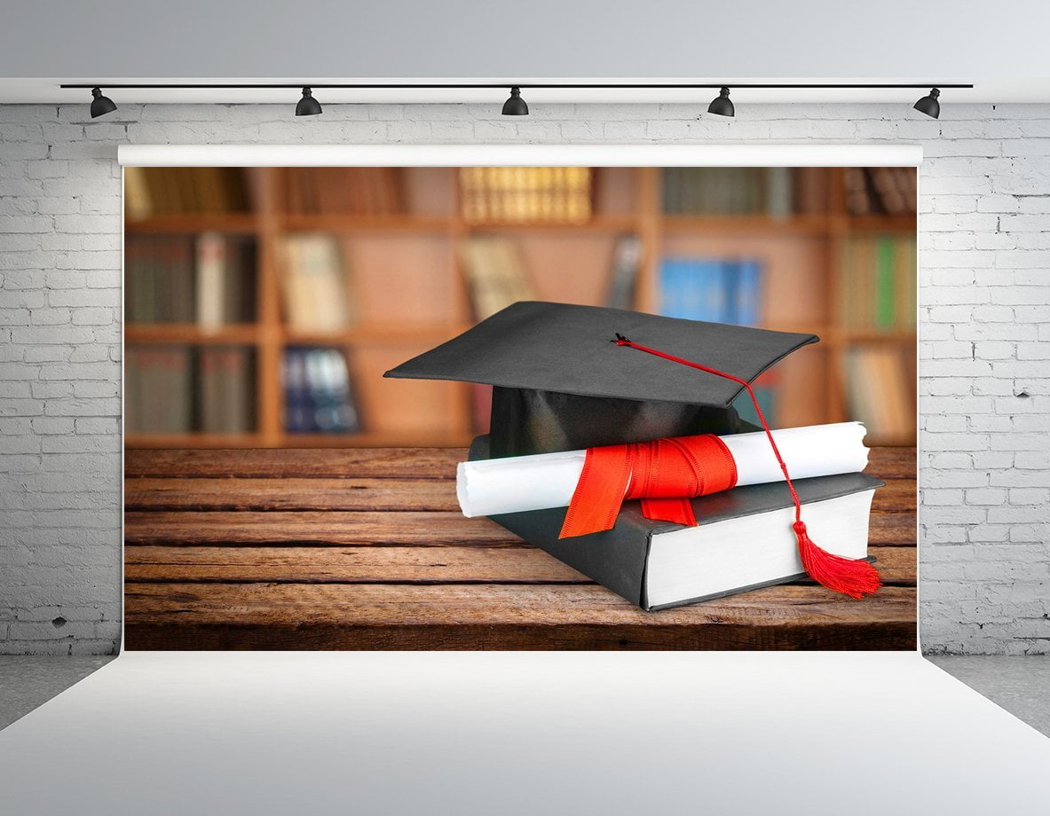 GreenDecor Polyester Fabric 7x5ft Student Backdrops Graduation Cap ...