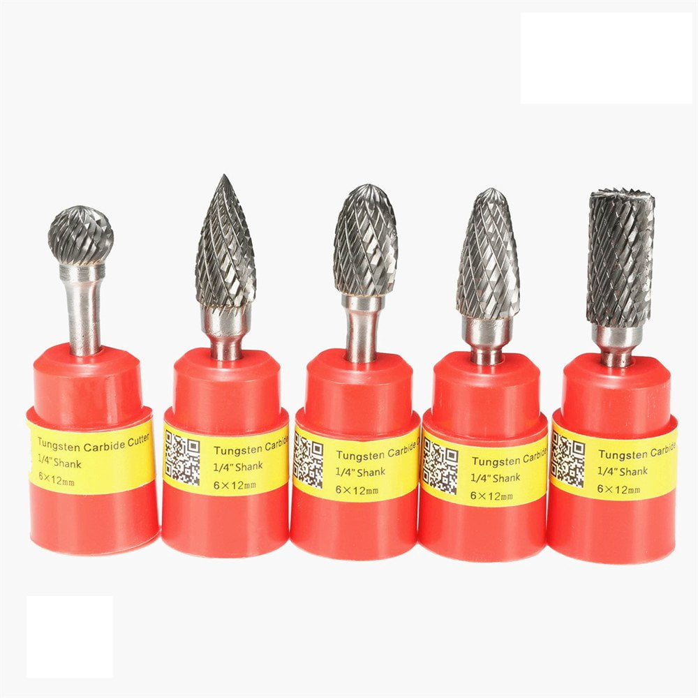 5Pcs 12MM Head Tungsten Carbide Rotary Point Burr Die Grinder 6mm Shank ...