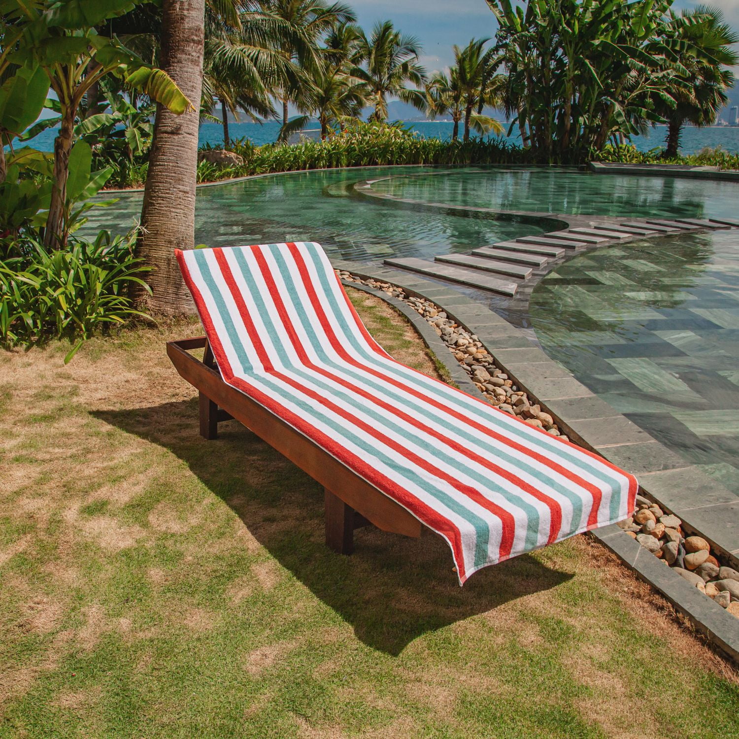 Arkwright Cabo Cabana Chaise Lounge Covers - 100% Cotton Terry - 30 x ...