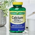 Spring Valley Calcium Plus Vitamin D Tablets Dietary Supplement, 600 mg ...