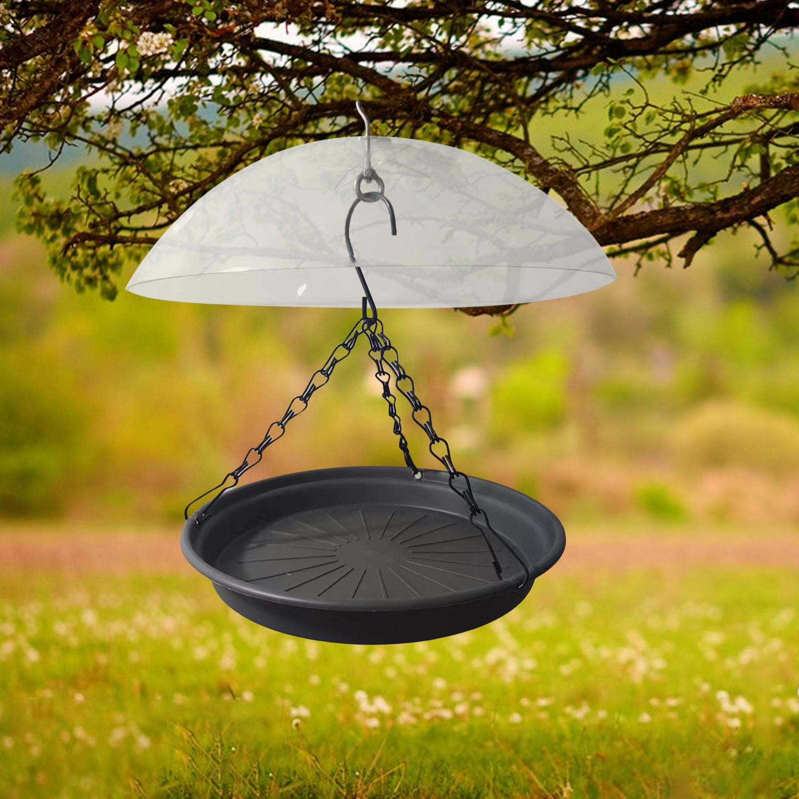 Bird Feeder with Waterproof Cover, Tray Bowl Durable Platform, Portable ...