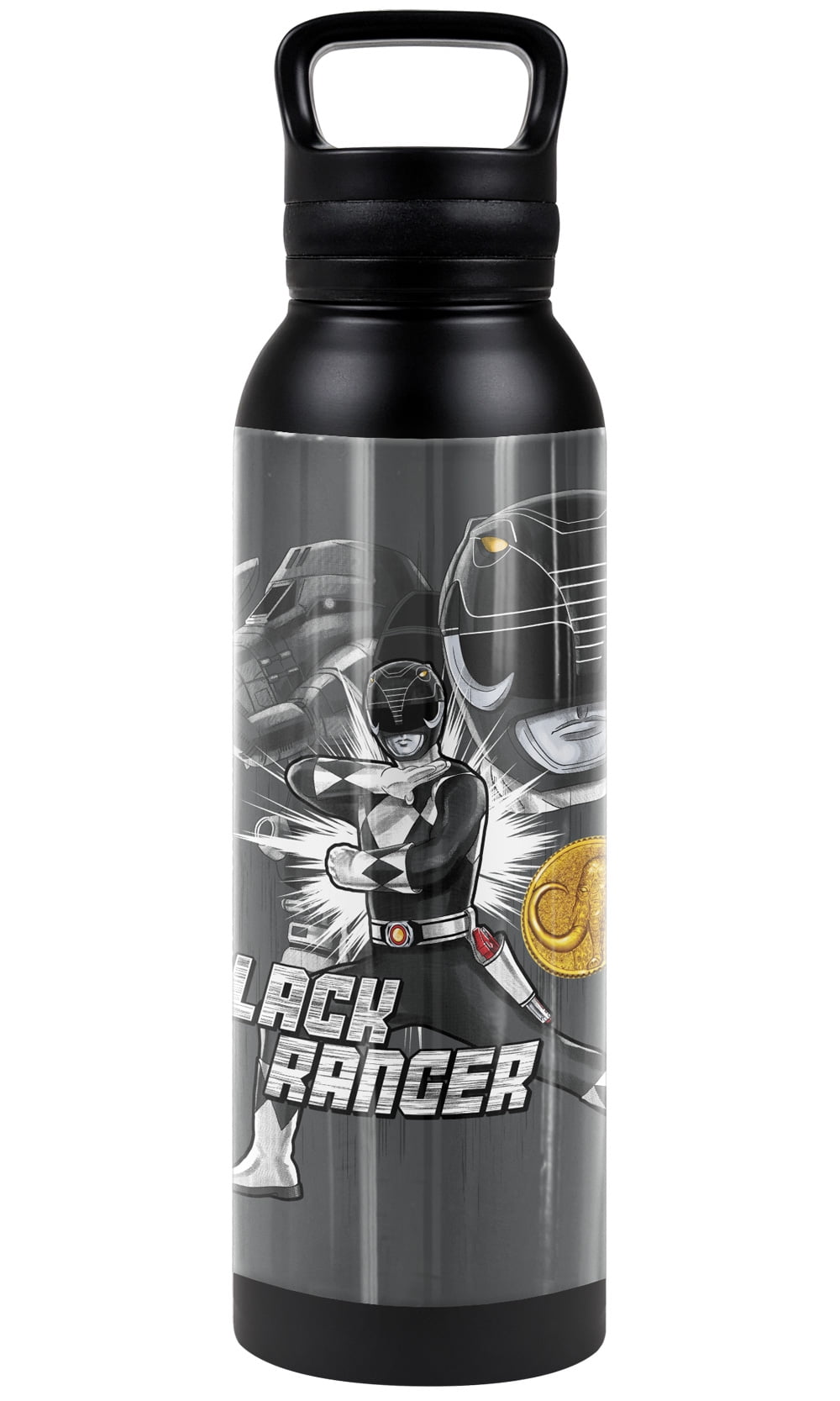 Power Rangers Official Black Ranger 24 oz Insulated Canteen Water ...